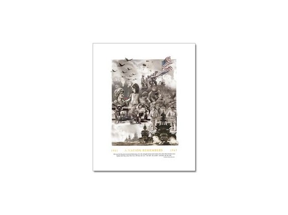WWII: A Nation Remembers Lithographithout die-cut oval | Wilbert ...